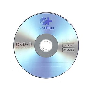 AcePlus 50-Pack DVD+R Dual Layer Discs with 8X Speed, 8.5 GB of Data and Logo-Branded Silver Surface in Cakebox