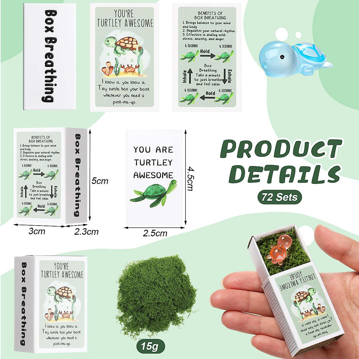 Wonderjune 36 Sets Christmas Employee Appreciation Gifts Bulk Emotional Support Cheer Gifts Christmas Small Gifts for Coworkers Inspirational Mail Positive Gifts for Team Staff (Turtle)