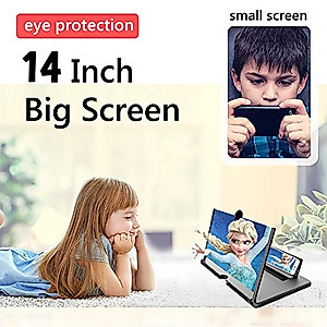 Smartphone Screen Magnifier Stand 14 Inch 3D Foldable Amplifier for Cell Phone with Adjustable Angle