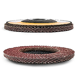 LotFancy Flap Discs 4 1/2 for Angle Grinder, 20PCS, 40 60 80 120 Grit Sanding Disc, 4.5 x 7/8 Inch Grinding Wheels Welding Tools, Aluminum Oxide Abrasive, Type 27