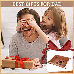 Birthday Gifts for Dad from Daughter Son Kids, Father's Day Gifts from Daughter Son Unique Gifts Set for Dad Stepdad Husband Men,PU Leather Valet Tray