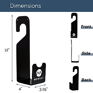 Morvat Premium 150 Ft Hose Hanger with Rust Resistant Metal, Organize Your Garden, Garage & Outdoor Storage Area, Wall Mount Holder or Hang/Hook Over Water Spigot with Included Screws