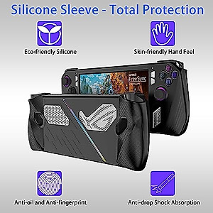 co2CREA Hard Case and Silicone Case Replacement for ASUS ROG Ally 7" 120Hz Gaming Handheld with 2-Pack Screen Protector