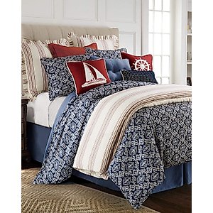 HiEnd Accents 4 Piece Monterrey Coastal Duvet Set, Queen