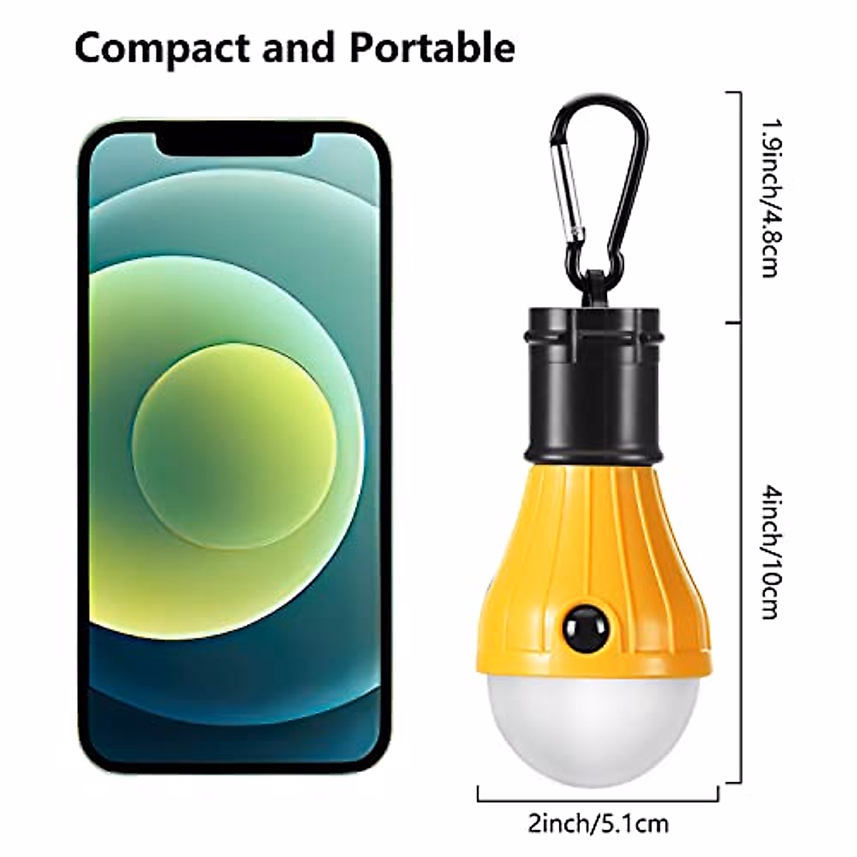 Camping Lights 5 Pack, PEMOTech Portable Camping Light 4 Lighting Modes, Battery Operated Hanging Tent Light LED Camping Tent Lantern Camping Equipment for Camping Hiking Backpacking Fishing Outage