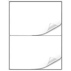 Methdic Shipping Labels 8-1/2"×5-1/2" 200 Labels Sticker Paper for Laser/Ink Jet Printer Mailing Labels 8.5"×11" White 2 per Sheet