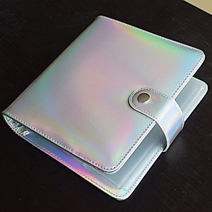 20 Slots Silver Laser Nail Art Stamp Plate Holder Stamping Plates Storage Bag Cases Rainbow Practical Empty Rectangle Plates Big Size 14.5×9.5cm Organizers