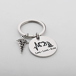 ENSIANTH Sonographer Gift Live Love Scan Keychain Ultrasound Tech Jewelry Radiologist gift (Sonographer Keychain)