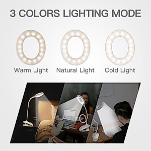 OPPLE Click on Light Desk Lamp - (2022 Update) Book Light with 360° Flexible Gooseneck, LED Reading Light with 3 Brightness, Clamp Light for Headboard, Desk, Table, etc