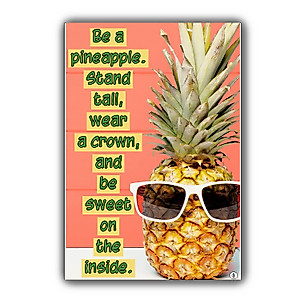 Inspirational Pineapple Magnet for Refrigerator Locker Toolbox Car White Board Ammo Can - 4 x 6 Inches - Be A Pineapple - KCM0158