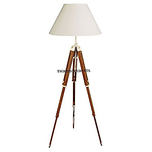 Thor Classical Designer Marine Tripod Floor Lamp Retro Vintage Wooden Tripod Lamp (Lamp Shade is not Included) Rustic Vintage Home Decor Gifts