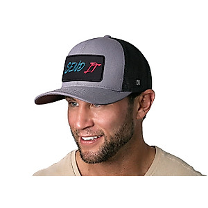 HAKA Trucker Hat – Send it Hat, Mesh Outdoor Hat for Men & Women, Adjustable Snapback Baseball Cap, Golf Hat (Gray/Black)