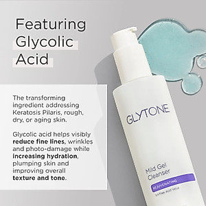 Glytone Mild Cream Cleanser with 3.4 Free Acid Value Glycolic Acid, Glycerin, Creamy for Dry Skin, Citrus Oil, Exfoliate and Moisturize, 6.7 oz