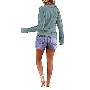 PGANDS Women's Casual Long Sleeve Half Zip Up Sweatshirt Hoodies Lapel Plain Stylish Loose Pullover Tops for Leggings