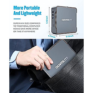 Mini PC Ιntel Celeron N3350 Processor(Up to 2.4GHz), 4GB DDR3 64GB eMMC Mini Computer Windows 10 Pro Desktop Computers Support 2TB Expansion, 4K HDMI Triple Display, Dual WiFi, BT4.2, Gigabit Ethernet