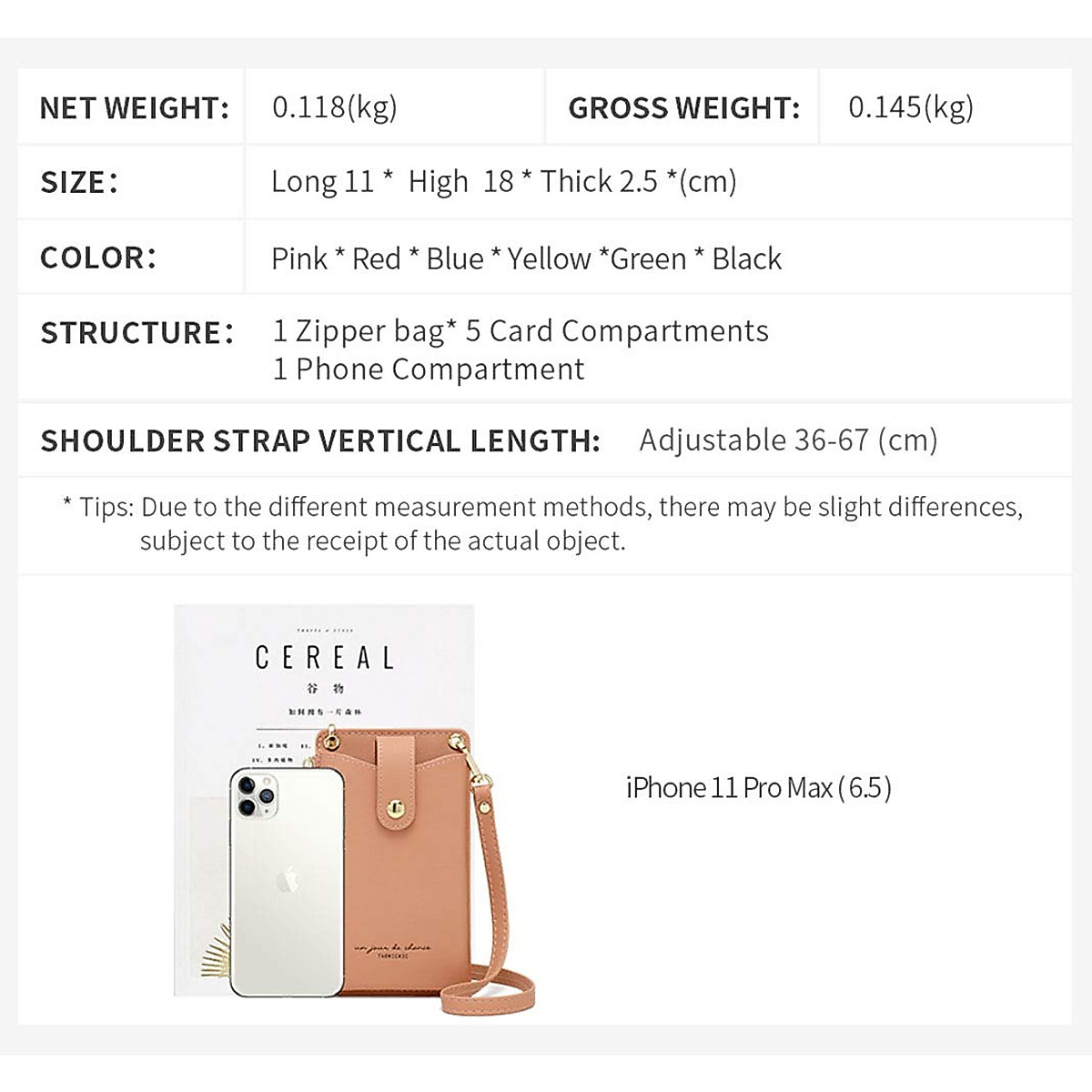 Womens Cellphone Crossbody Bag Small Light Leather Shoulder Purse Handbag Card Wallet Lanyard Case Girls Satchel Pouch