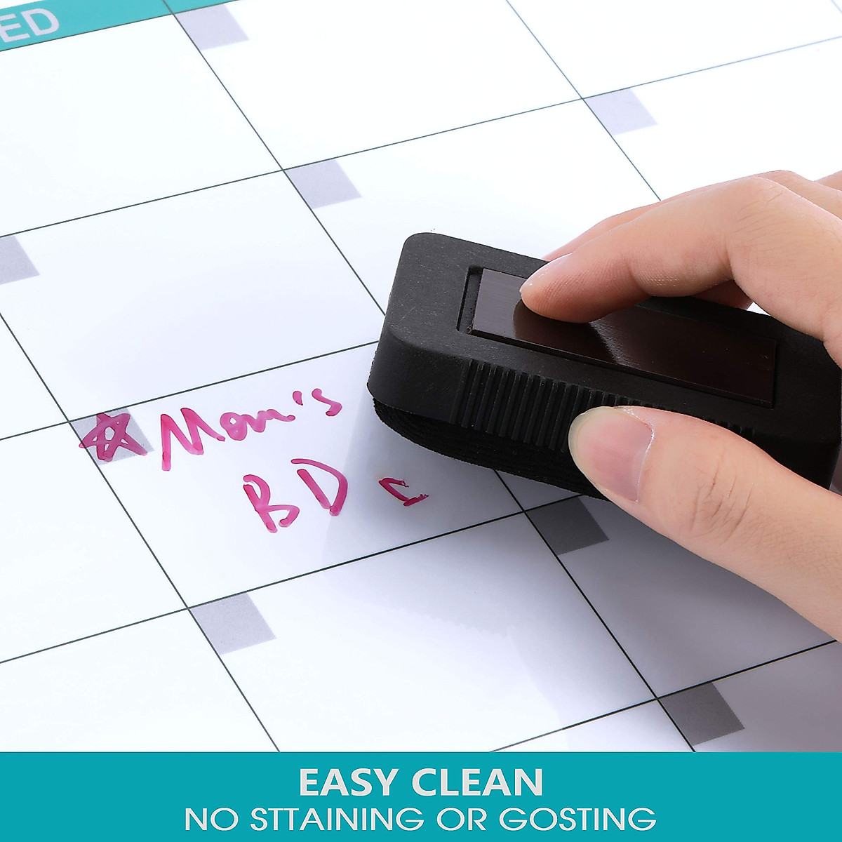 Magnetic Dry Erase Fridge Calendar - Magnetic Calendar for Refrigerator Planner, Fridge Magnetic Calendar with Six Markers, Kitchen Fridge Calendar White Board in Monthly & Weekly Set, 11.4" x 14.76"