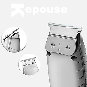 Replacement Blades Compatible with Andis T Outliners, Compatible with Andis GTX/GTO, Replacement Blade (sliver steel T blade + sliver steel blade),2 PACK