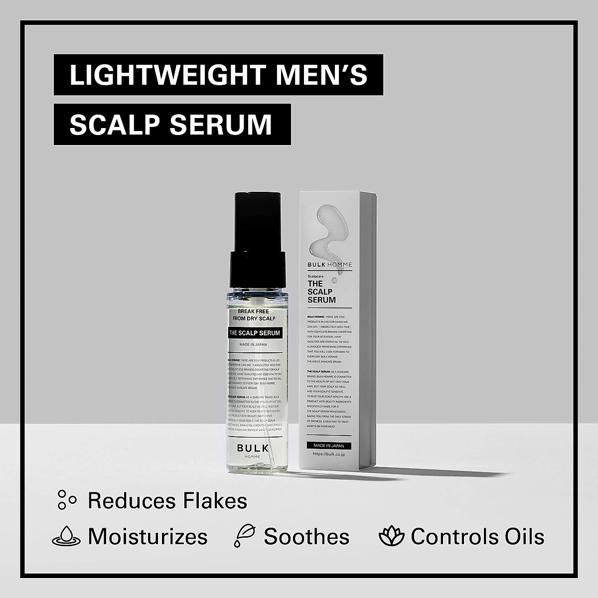 BULK HOMME - THE SCALP SERUM, 1.7 fl oz | Men's Hair & Scalp Serum With Collagen | Hydrating Hair Serum For Men Balances & Protects The Scalp | Natural Dry Scalp Serum For All Hair Types