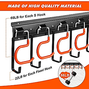 TVKB 34'' All Metal Garden Tool Organizer Adjustable Garage Tool Organizer Wall Mount Garage Organizers and Storage with Heavy Duty Hooks Tool Hangers for Garage Wall, Shed, Garden