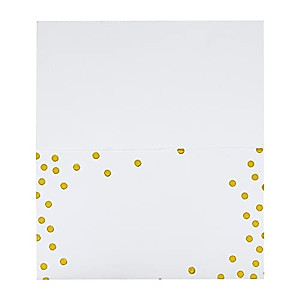 100 Pack Place Cards for Table Setting, Blank Table Name Cards for Wedding, Gold Foil Polka Dot Place Cards for Banquet, Events, Reserved Seating (2 x 3.5 In Folded)