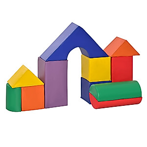 Soozier Foam Climbing Blocks for Toddlers, 11-Piece Baby Soft Foam Play Set, Climb and Crawl Activity Playset Building Blocks for Aged 1-3 Years Old Boys & Girls, Assorted