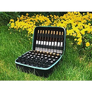 BES CHAN Essential Oil Carrying Organizer Storage Case (Carry Handle On Top) Holds 48-68 Small Bottle Box/Roller Bottles for 5ml 10ml 15ml 20ml 30ml /1oz with Free Writable Labels Opener