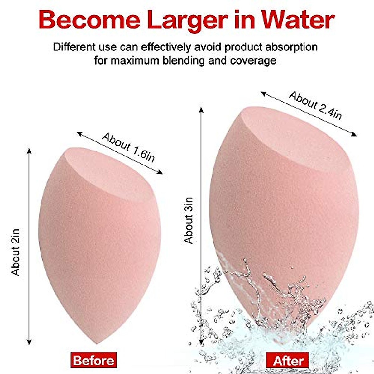 3pcs Beauty Makeup Sponges set for Dry & Wet Use - Foundation Blending Sponge for Concealer Blush Powder, Multi-color Blender Sponges (3pcs - Multi-colored A)