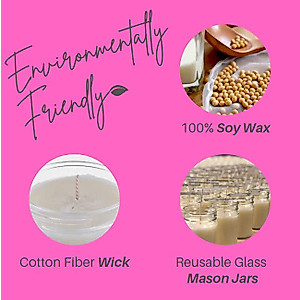 Nika's Home Magnolia Soy Candle 12oz Mason Jar Non-Toxic White Soy Handmade, Long Burning 50-60 Hours Highly Scented All Natural, Clean Burning Large Candle Gift Décor