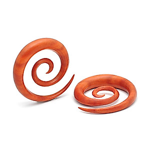 Mystic Metals Body Jewelry Saba Wood Super Spirals (PW-324) Plugs gauges - Sold As a Pair (00g (10mm))