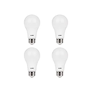 LUNO A19 Dimmable LED Bulb, 11W (75W Equivalent), 1100 Lumens, 4000K (Neutral White), Medium Base (E26),UL & Energy Star (4-Pack)