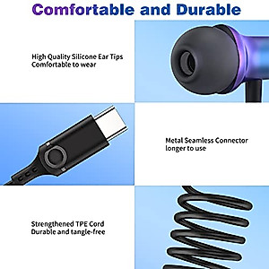 COOYA USB C Headphone Type C Wired Earbuds for iPad Pro Mini 6 Magnetic Noise Isolation in-Ear Headsets with Microphone for Samsung Galaxy S23 S22 Ultra S21 S20 Flip Fold 4 A53 Pixel 7 6 Oneplus 10 9