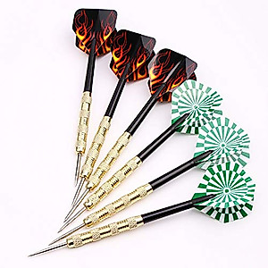 MAXMAU Steel Tip Darts Set,Professional Darts Metal Tip,Metal Darts for Dartboard,18 pcs