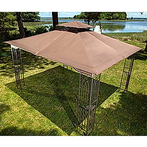 Sunjoy L-GZ798PST-E-A New Regency III Gazebo 10' x 12' with Mosquito Netting
