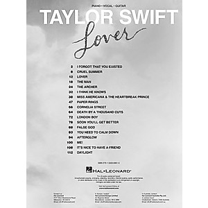 TAYLOR SWIFT - LOVER | EASY TAYLOR SWIFT PIANO MUSIC BOOK | 18 HITS BY THE GREATEST POP ARTIST - SON