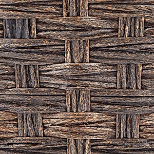 mDesign Small Woven Basket Trash Can Wastebasket - Square Garbage Container Bin for Bathrooms, Kitchens, Home Offices, Craft, Laundry, Utility Rooms, Garages - Espresso Brown