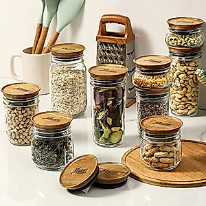 8 Pack Wide Mouth Wooden Storage Lids for Ball,Kerr Jars,Food Grade Material,100% Fit & Airtight for Wide Mouth Jars