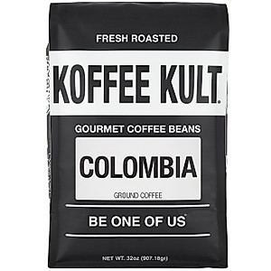 Koffee Kult Colombian Medium Roast Coffee Beans 100% Single Origin Colombia Arabica Whole Bean (Whole Bean, 32oz)