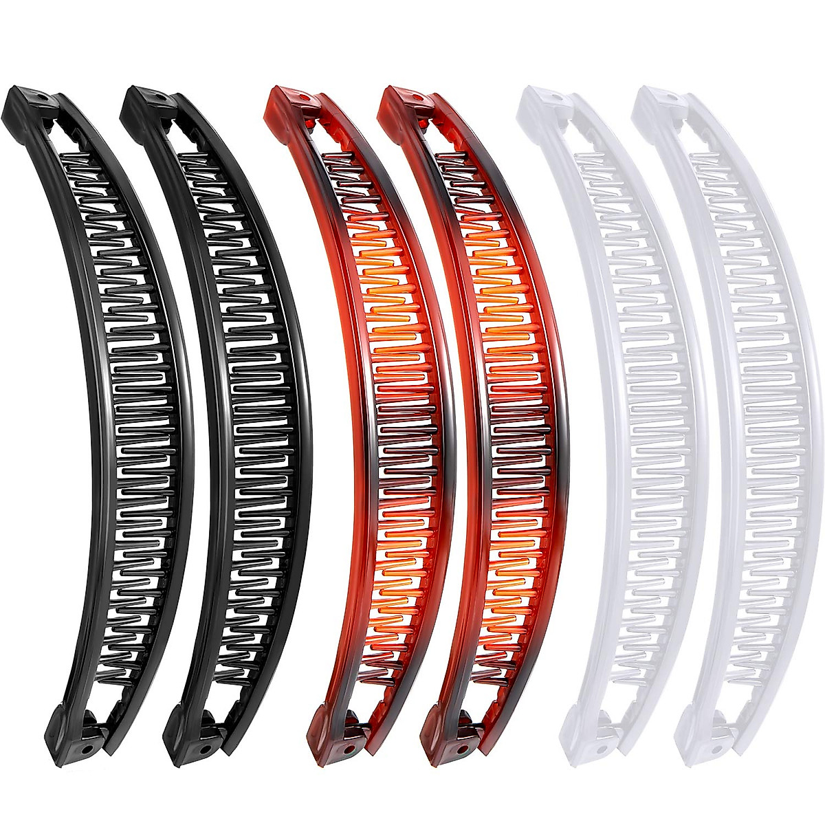 6 Pcs Banana Clip Clincher Combs Banana Combs Fishtail Fish Hair Lady Fish Shape Ponytail Banana Clip Girls Long Women Clamp Accessory for People with Less Hair