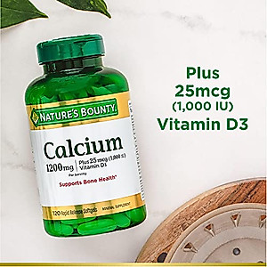 Nature’s Bounty Calcium Plus 1000 IU Vitamin D3, Immune Support & Bone Health, Softgels, 120 Ct (2-Pack)
