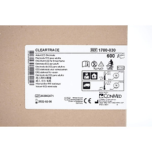 ConMed 1700-030 Cleartrace Adult ECG Electrodes, General Purpose Tape, 20" x 30" Size, Pack of 600