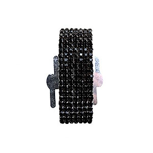 Homeford Corsage Wristlet with Rhinestone Band, 1-Inch (Black)