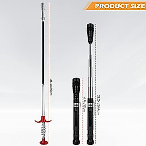 Hofivack Telescoping Magnetic Pickup Tool Kit with LED Flashlight, 35.4inch/0.9M Flexible 4 Claw Grabber, Cool Gadgets Tool Gift for Men, Father, Dad, Boyfriend, Husband, Him, DIY Handyman