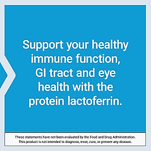 Life Extension Lactoferrin Caps, healthy immune response, GI support, vision health, gluten-free, non-GMO, 1-daily, vegetarian, 60 capsules