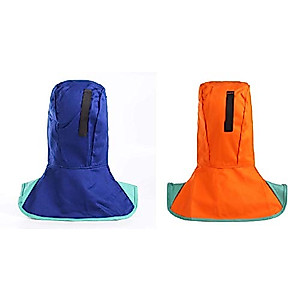 Kevlar Welding Neck Protection, Cut/Scratch/Heat Resistant Neck Protector Shoulder/Drape Match All Kinds Of Welding helmets/Hood/Mask(1PC blue & 1PC orange)