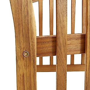 BUKSCYJS Wood Patio Chairs, Garden Chairs, Patio Chairs 2 pcs, Robust and Durable Suitable for Patio, Patio, Garden, Porch, Balcony Solid Acacia Wood