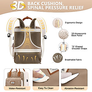 Large Travel Laptop Backpack for Women, 40L Carry On Backpack Flight Approved, Backpack with Laptop Compartment, USB Charging Port, Shoes Compartment, Luggage Backpack for Weekend Traveler Women Man