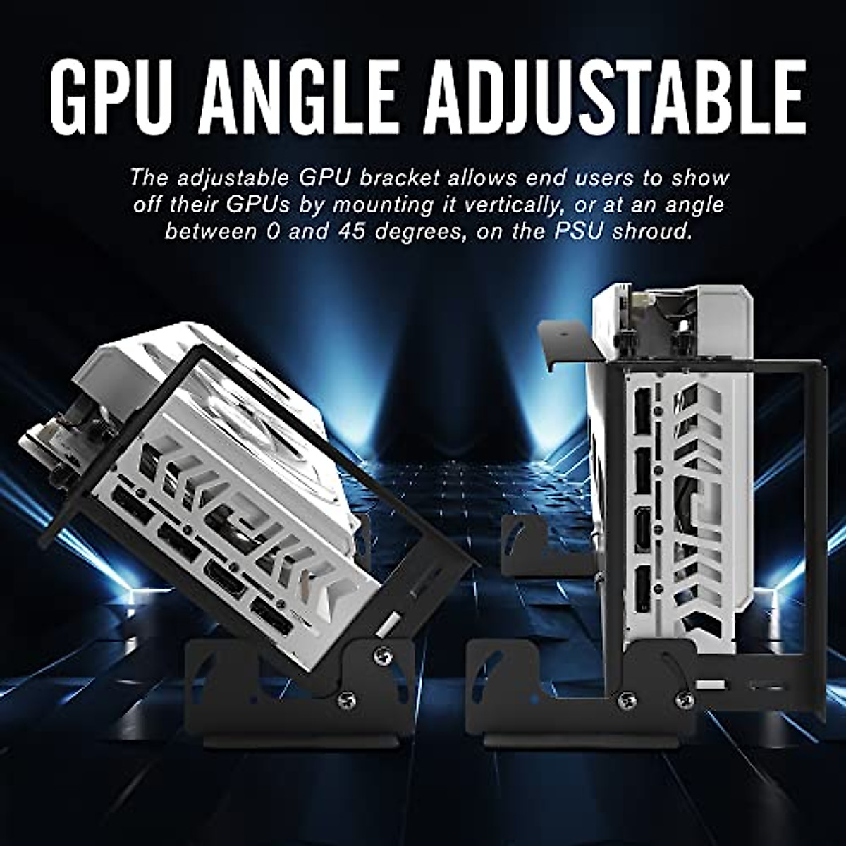 EZDIY-FAB PCIe 4.0 GPU Mount Bracket Graphic Card Holder Multi-Angle Adjustment, Video Card VGA Support Kit with PCIe 4.0 X16 Gen4 17cm/6.69in Riser Cable - Black