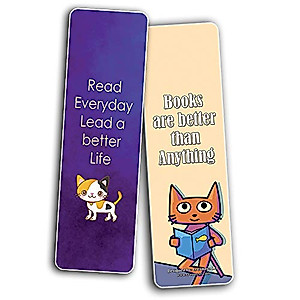 Creanoso Inspiring Bookmarks for Kids (12-Pack) - Animal Theme Reading Bookmarker Cards - Stocking Stuffers Gift for Kids, Children, Boys & Girls – Teacher and Classroom Rewards – School Gifts Set