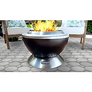 Cuisinart 24” Cleanburn Smokeless Fire Pit with Removable Base for Ash, Portable Outdoor Wood Burning Fireplace, Smoke Free Stainless Steel Outdoor Heater, Enhanced Airflow and Easy Cleanup